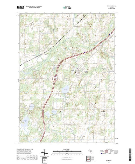 US Topo 7.5-minute map for Olivet MI – American Map Store