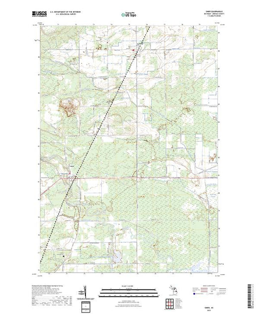 US Topo 7.5-minute map for Omer MI – American Map Store