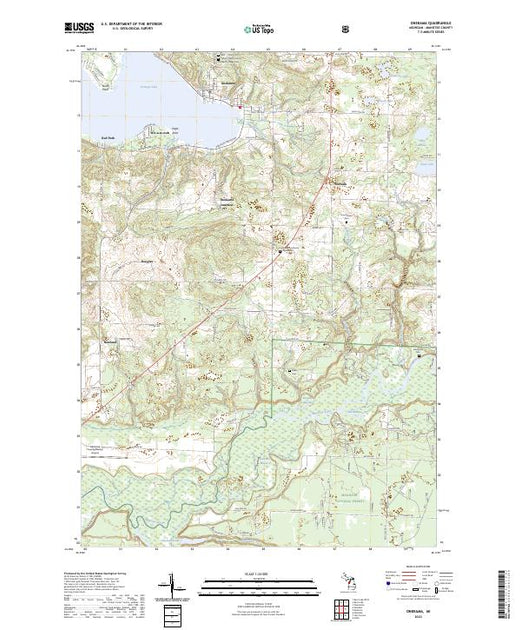 US Topo 7.5-minute map for Onekama MI – American Map Store
