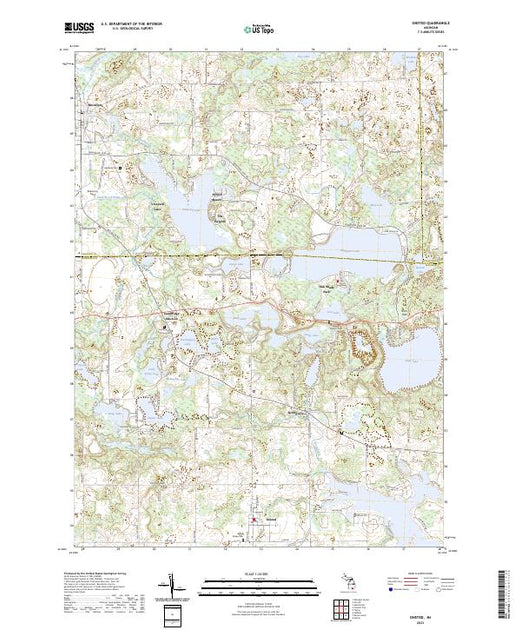 US Topo 7.5-minute map for Onsted MI – American Map Store