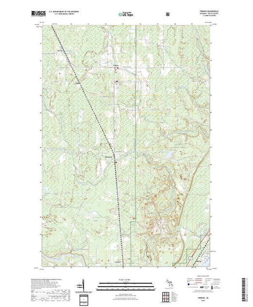 US Topo 7.5-minute map for Perkins MI – American Map Store