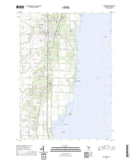 US Topo 7.5-minute map for Pinconning MI – American Map Store