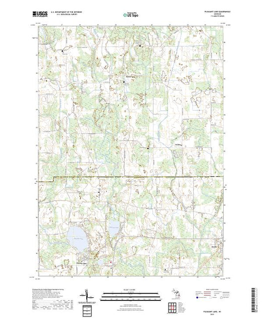 US Topo 7.5-minute map for Pleasant Lake MI – American Map Store