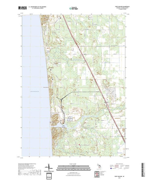 US Topo 7.5-minute map for Port Sheldon MI – American Map Store
