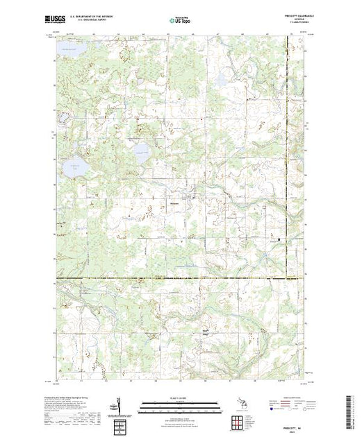 US Topo 7.5-minute map for Prescott MI – American Map Store
