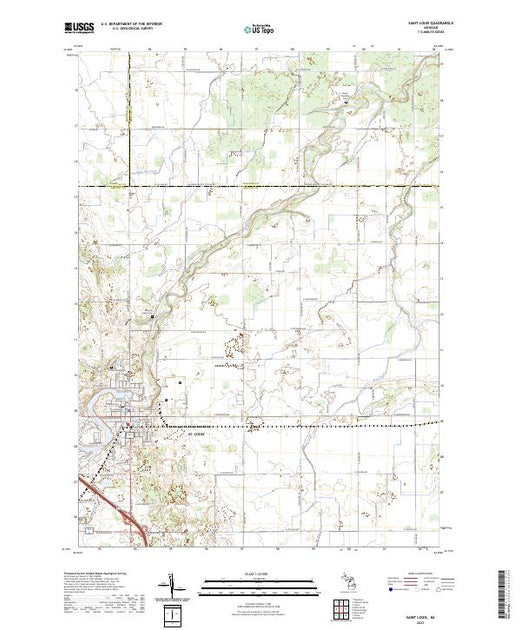 US Topo 7.5-minute map for Saint Louis MI – American Map Store