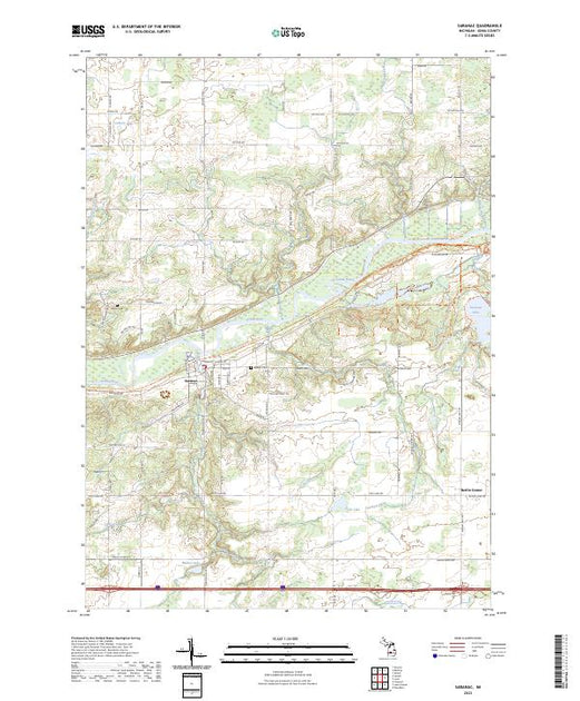 US Topo 7.5-minute map for Saranac MI – American Map Store