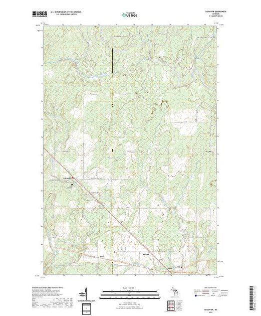 US Topo 7.5-minute map for Schaffer MI – American Map Store