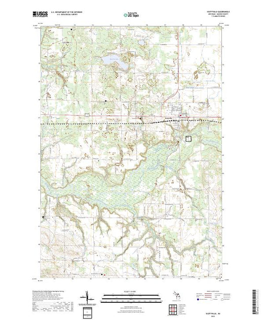 US Topo 7.5-minute map for Scottville MI – American Map Store