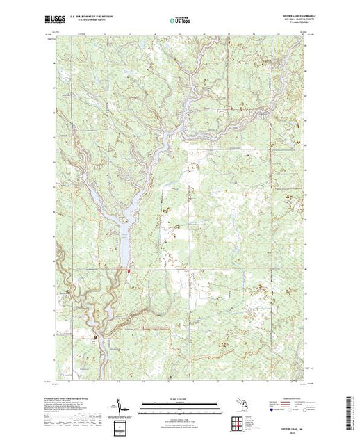 US Topo 7.5-minute map for Secord Lake MI – American Map Store