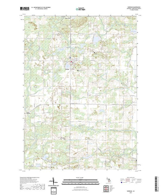 US Topo 7.5-minute map for Sheridan MI – American Map Store