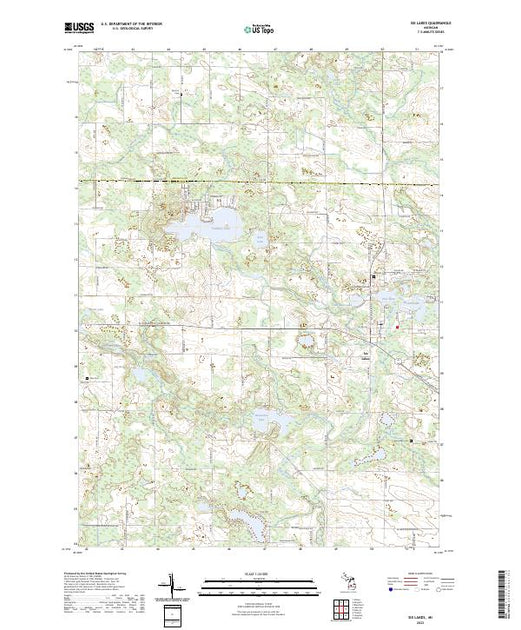 US Topo 7.5-minute map for Six Lakes MI – American Map Store