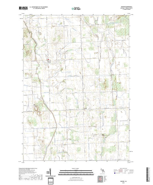 US Topo 7.5-minute map for Snover MI – American Map Store