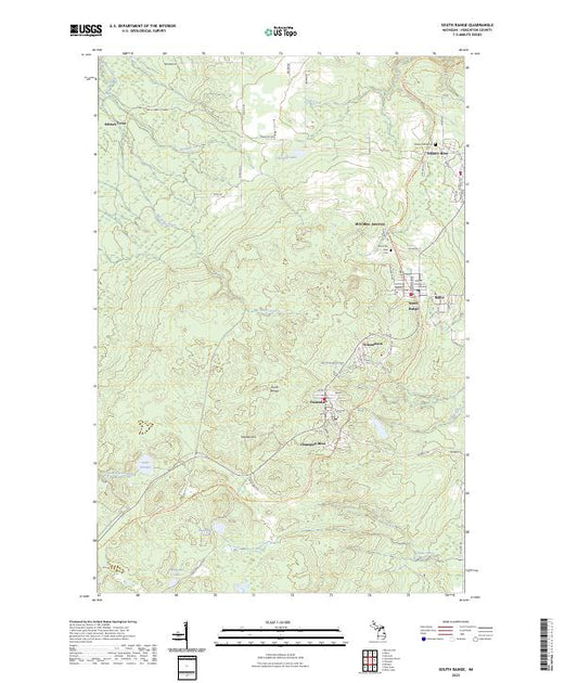 US Topo 7.5-minute map for South Range MI – American Map Store
