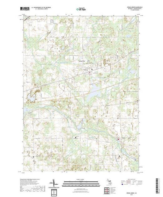 US Topo 7.5-minute map for Spring Arbor MI – American Map Store