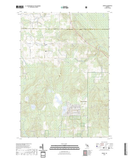 US Topo 7.5-minute map for Spruce MI – American Map Store