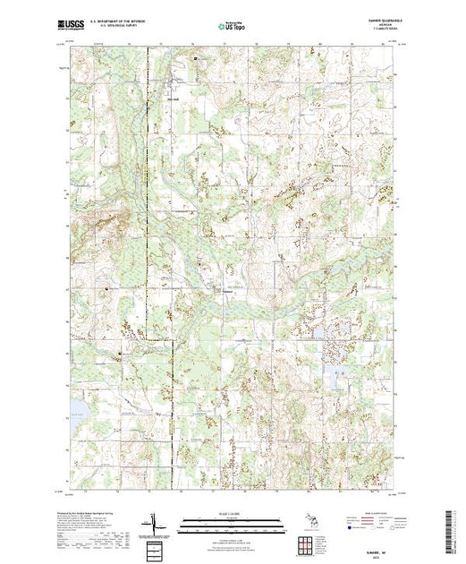 US Topo 7.5-minute map for Sumner MI – American Map Store