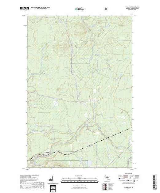US Topo 7.5-minute map for Thomaston MI – American Map Store