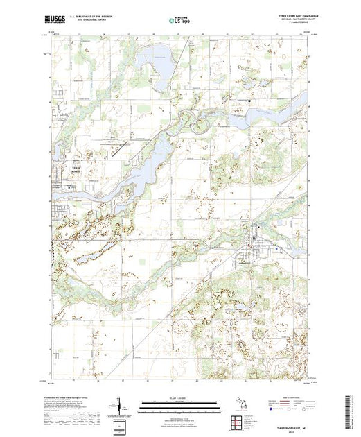 US Topo 7.5-minute map for Three Rivers East MI – American Map Store