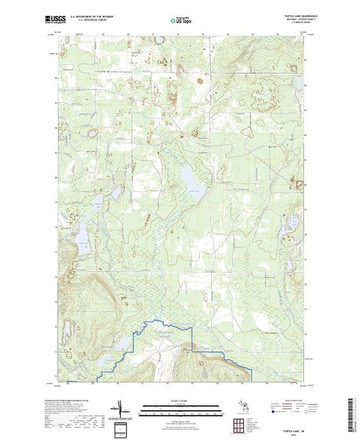 US Topo 7.5-minute map for Turtle Lake MI – American Map Store