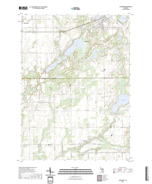 US Topo 7.5-minute map for Vicksburg MI – American Map Store