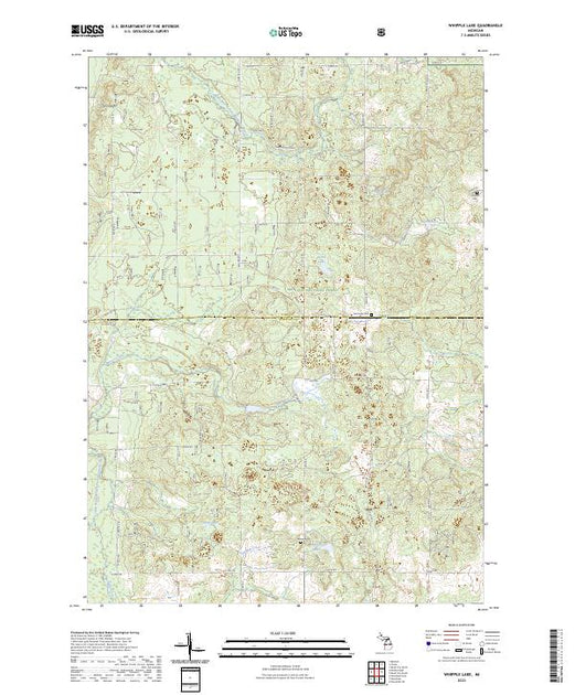 US Topo 7.5-minute map for Whipple Lake MI – American Map Store