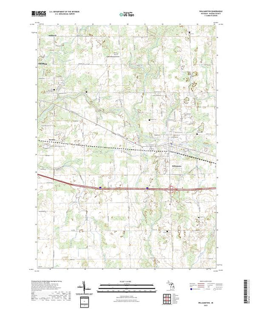 US Topo 7.5-minute map for Williamston MI – American Map Store