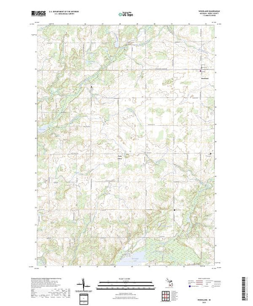 US Topo 7.5-minute map for Woodland MI – American Map Store