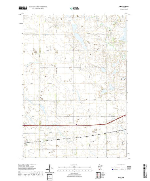 US Topo 7.5-minute map for Alpha MN – American Map Store