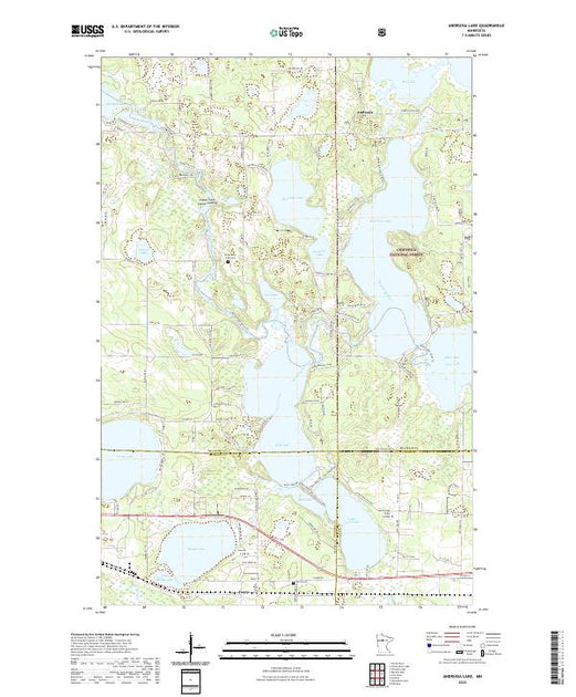 US Topo 7.5-minute map for Andrusia Lake MN – American Map Store