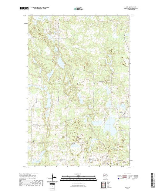 US Topo 7.5-minute map for Aure MN – American Map Store