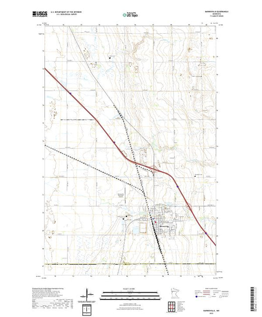 US Topo 7.5-minute map for Barnesville MN – American Map Store
