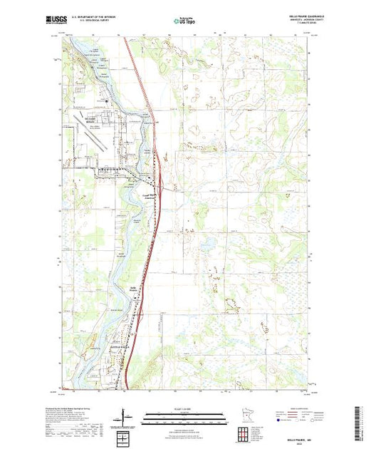 US Topo 7.5-minute map for Belle Prairie MN – American Map Store