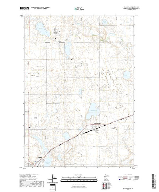US Topo 7.5-minute map for Bingham Lake MN – American Map Store
