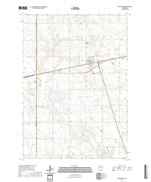 US Topo 7.5-minute map for Butterfield MN – American Map Store