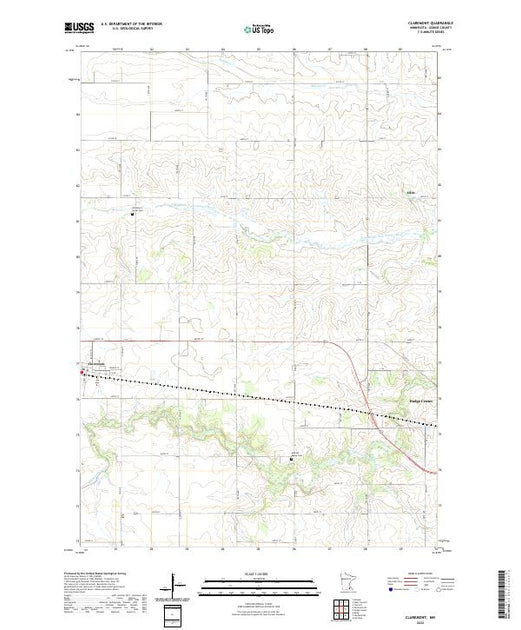 US Topo 7.5-minute map for Claremont MN – American Map Store