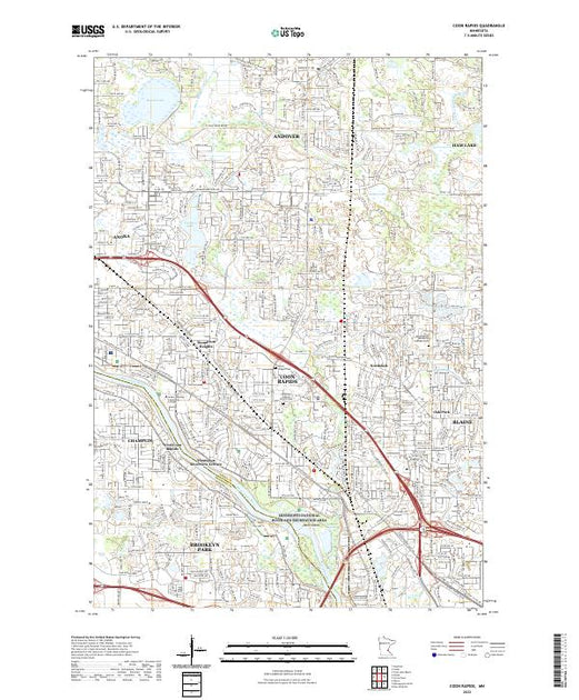 US Topo 7.5-minute map for Coon Rapids MN – American Map Store