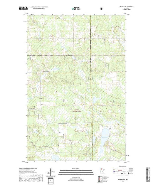 US Topo 7.5-minute map for Decker Lake MN – American Map Store