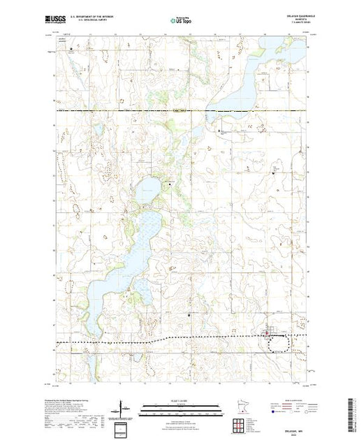 US Topo 7.5-minute map for Delavan MN – American Map Store