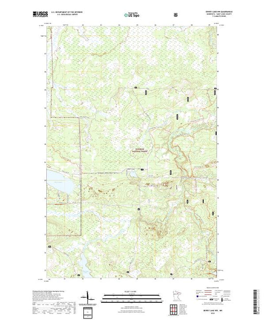 US Topo 7.5-minute map for Dewey Lake NW MN – American Map Store