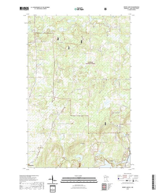 US Topo 7.5-minute map for Dewey Lake SE MN – American Map Store