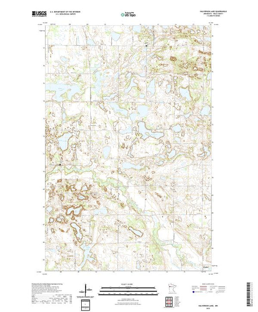 US Topo 7.5-minute map for Halverson Lake MN – American Map Store