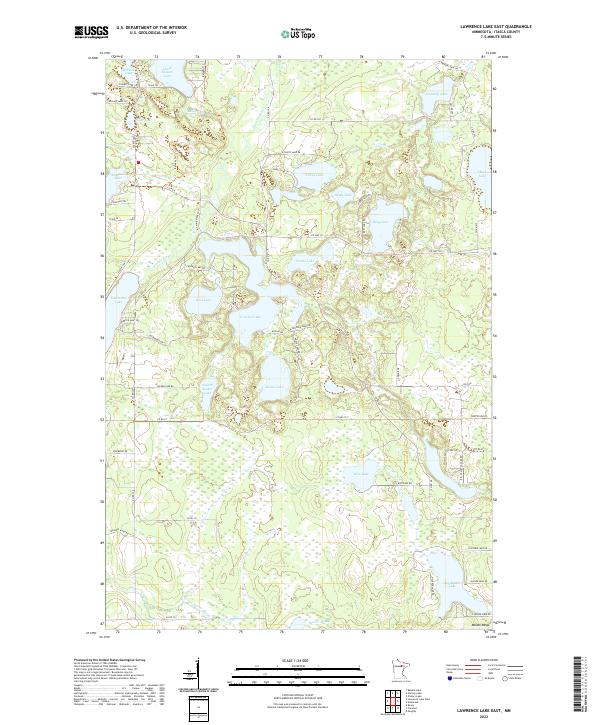 US Topo 7.5-minute map for Lawrence Lake East MN – American Map Store