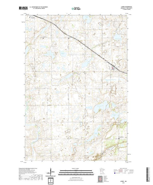 US Topo 7.5-minute map for Lowry MN – American Map Store