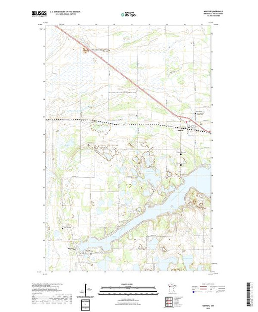 US Topo 7.5-minute map for Mentor MN – American Map Store