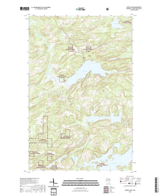 US Topo 7.5-minute map for Myrtle Lake MN – American Map Store