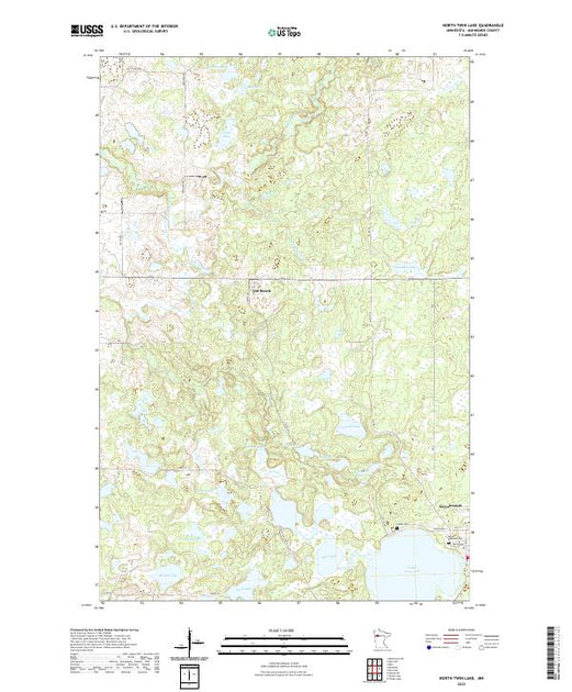 US Topo 7.5-minute map for North Twin Lake MN – American Map Store