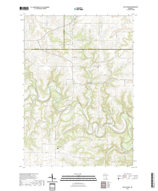 US Topo 7.5-minute map for Pilot Mound MN – American Map Store