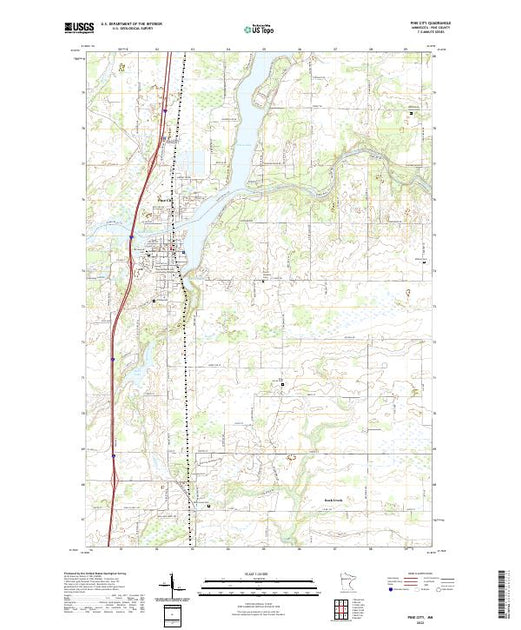 US Topo 7.5-minute map for Pine City MN – American Map Store
