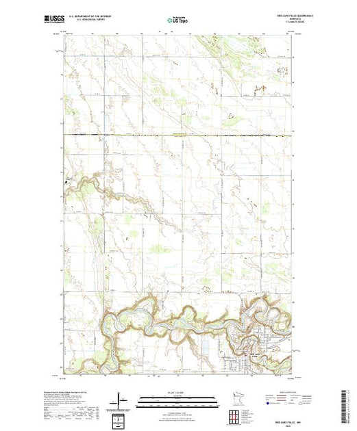US Topo 7.5-minute map for Red Lake Falls MN – American Map Store